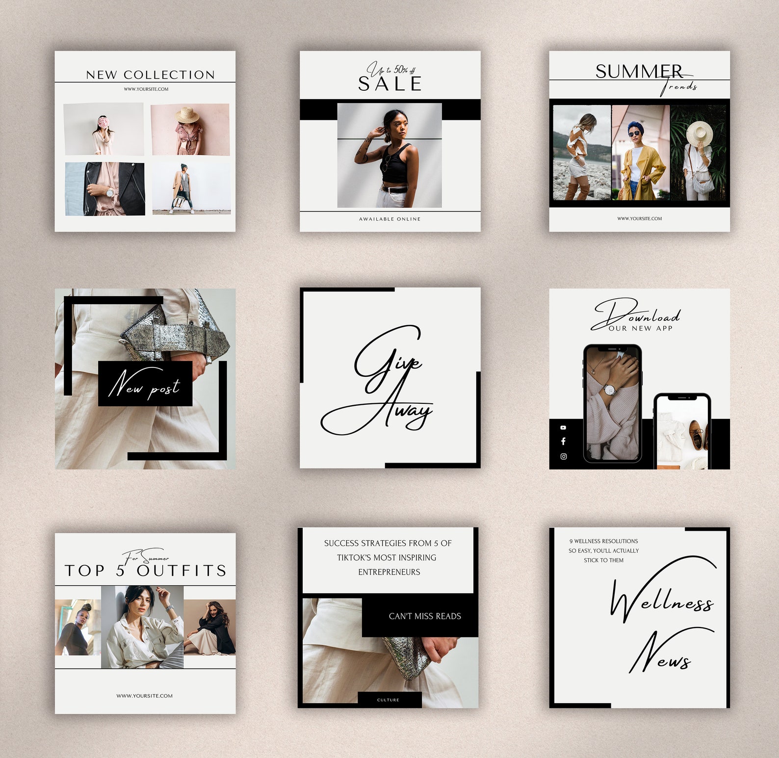 Instagram Posts Template and Instagram Highlight Covers, Fashion ...