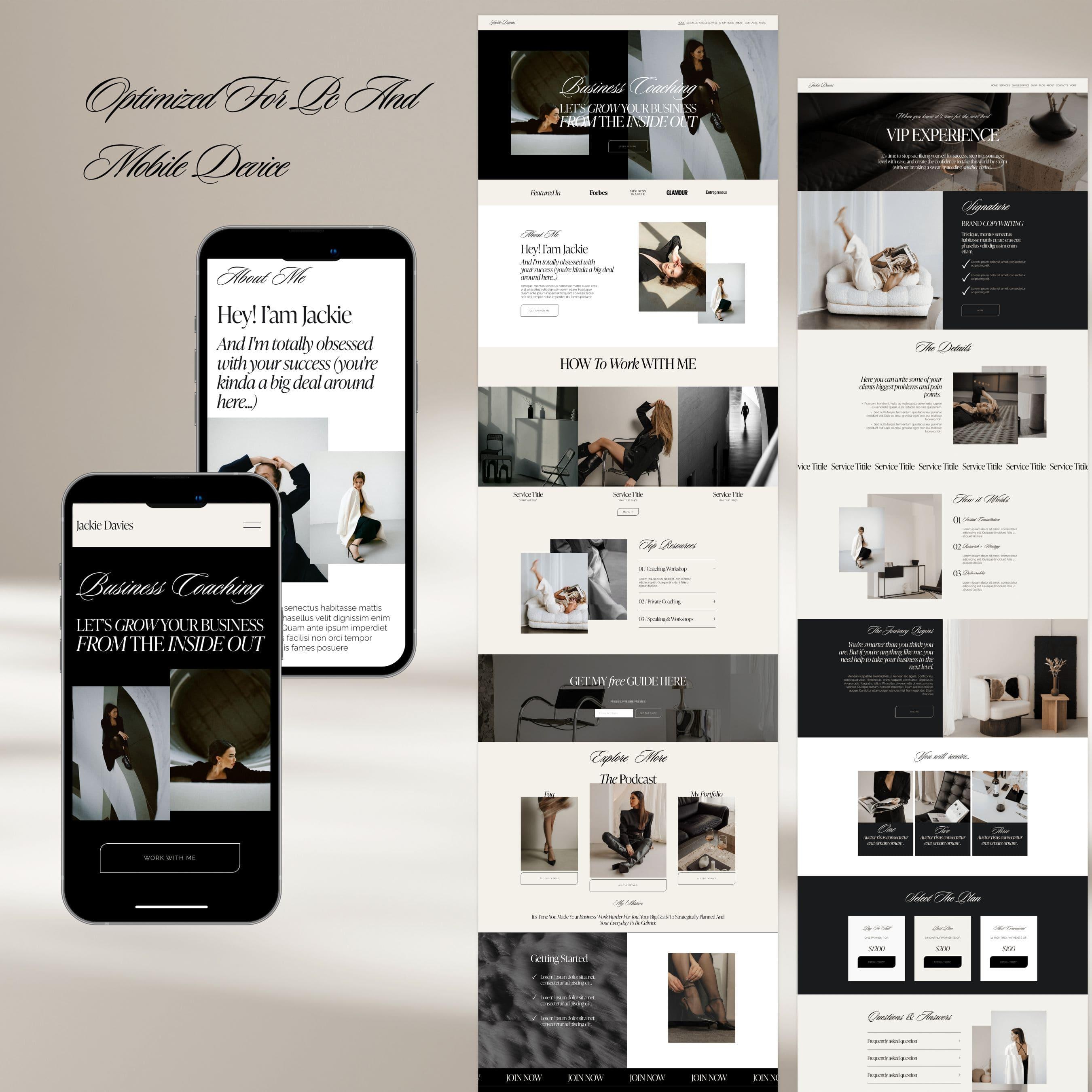 Square Space Website Template, Squarespace Coaching Template, Portfolio ...