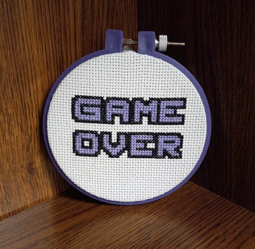 Game Over Cross Stitch - Etsy