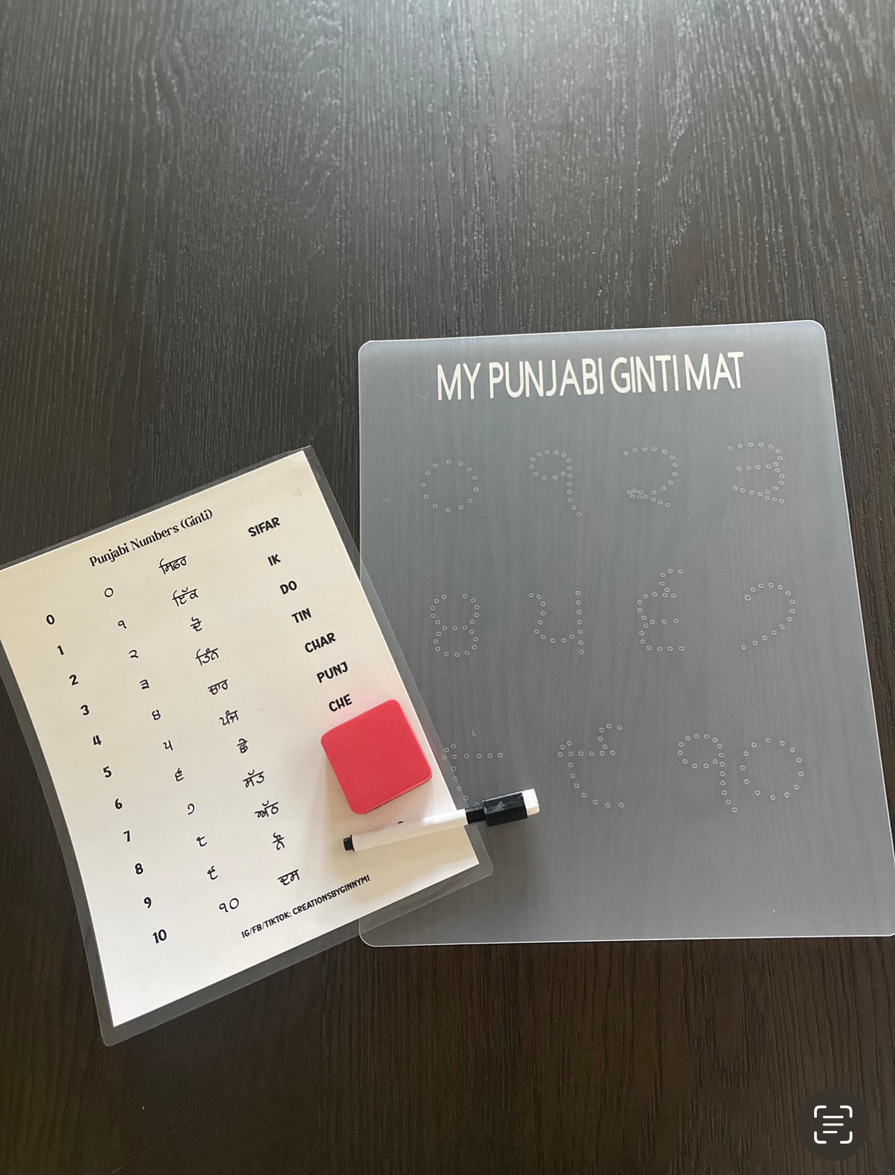 Gurmukhi Ginti(numbers) Dry Erase Mat, Gurmukhi Numbers, Punjabi ...