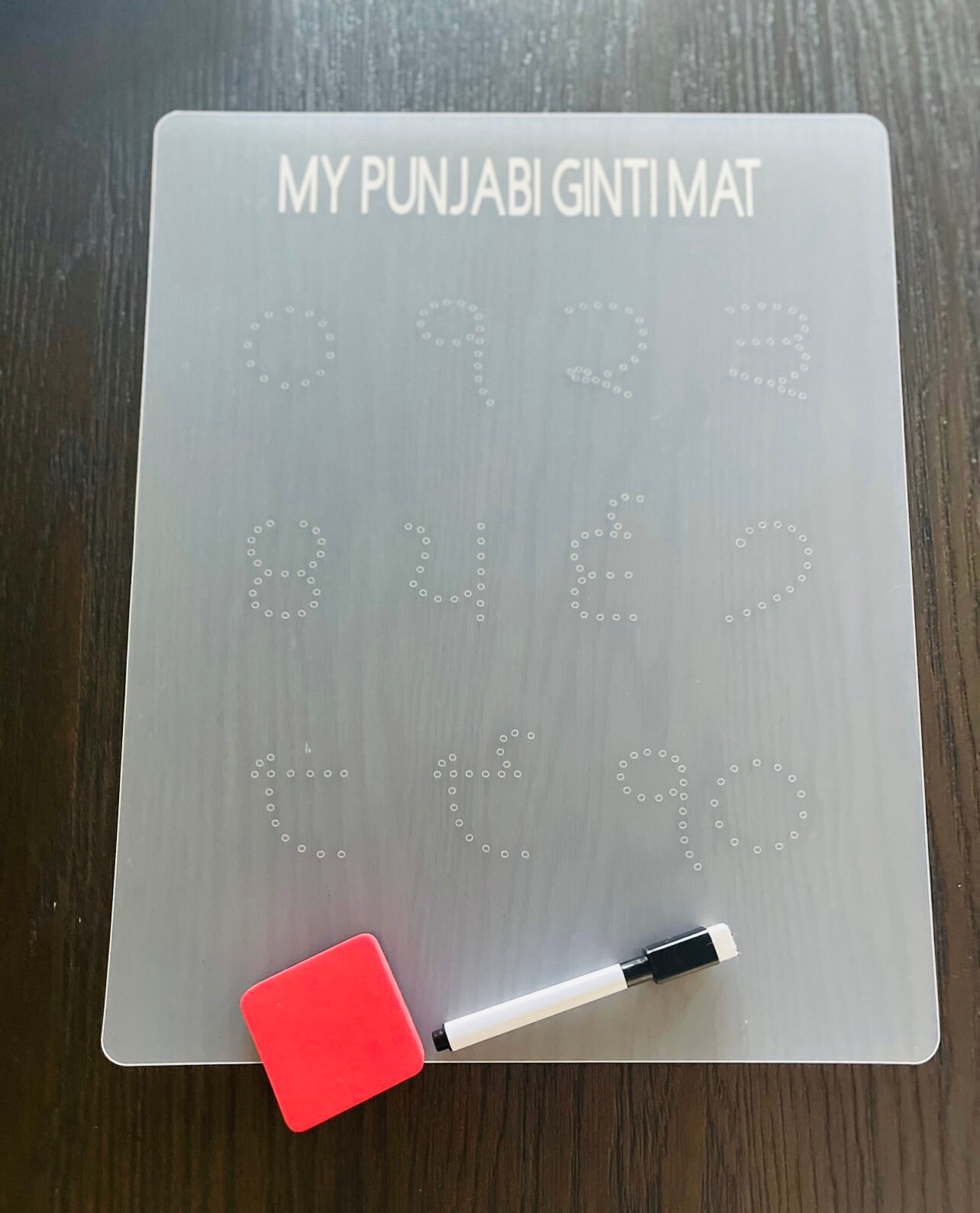 Gurmukhi Ginti(numbers) Dry Erase Mat, Gurmukhi Numbers, Punjabi ...