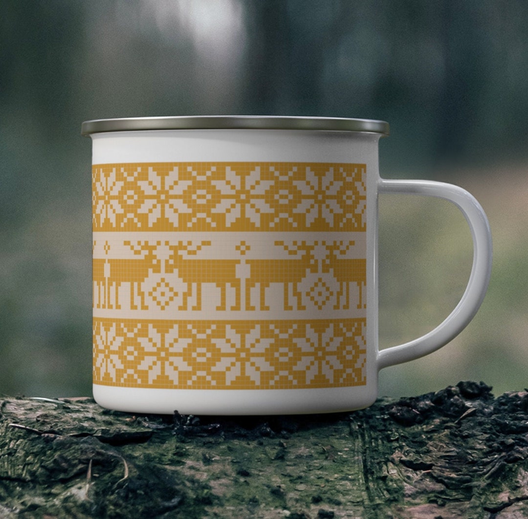 Fair Isle Sweater Mug Nordic Christmas Mug Scandinavian Mug Snowflake ...