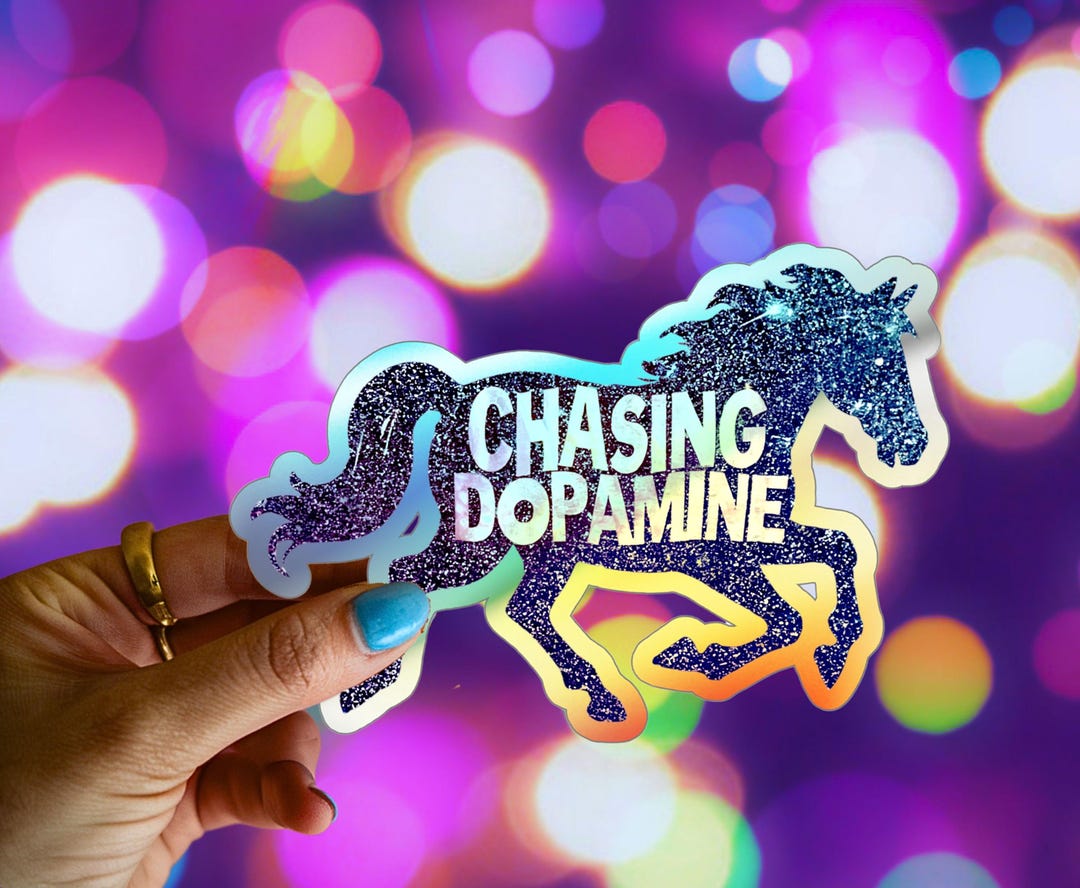 Chasing Dopamine Sticker Neurospicy Sticker Holographic Mental Health ...