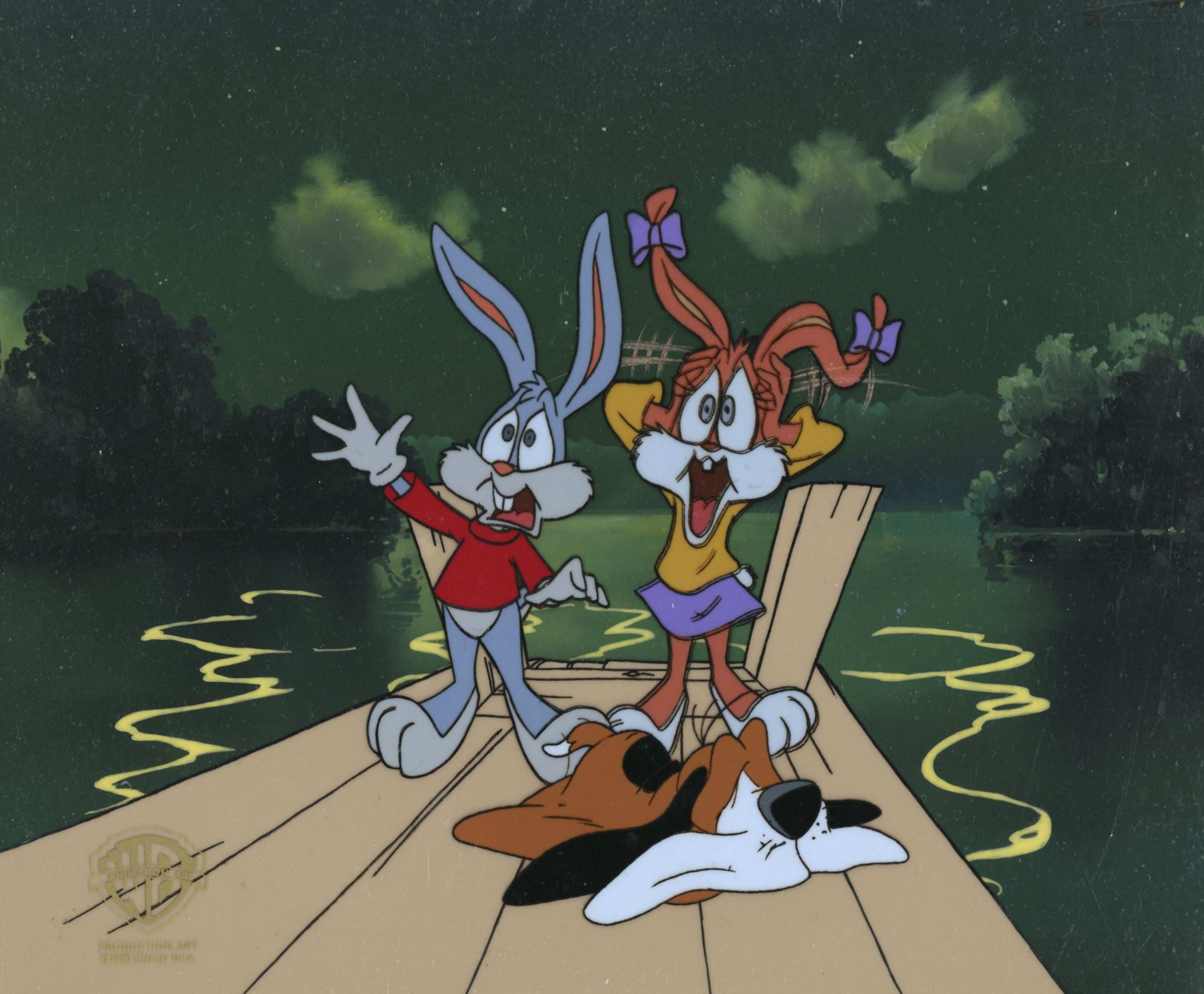Tiny Toons Original Production Cel on Original Background: Buster Bunny ...