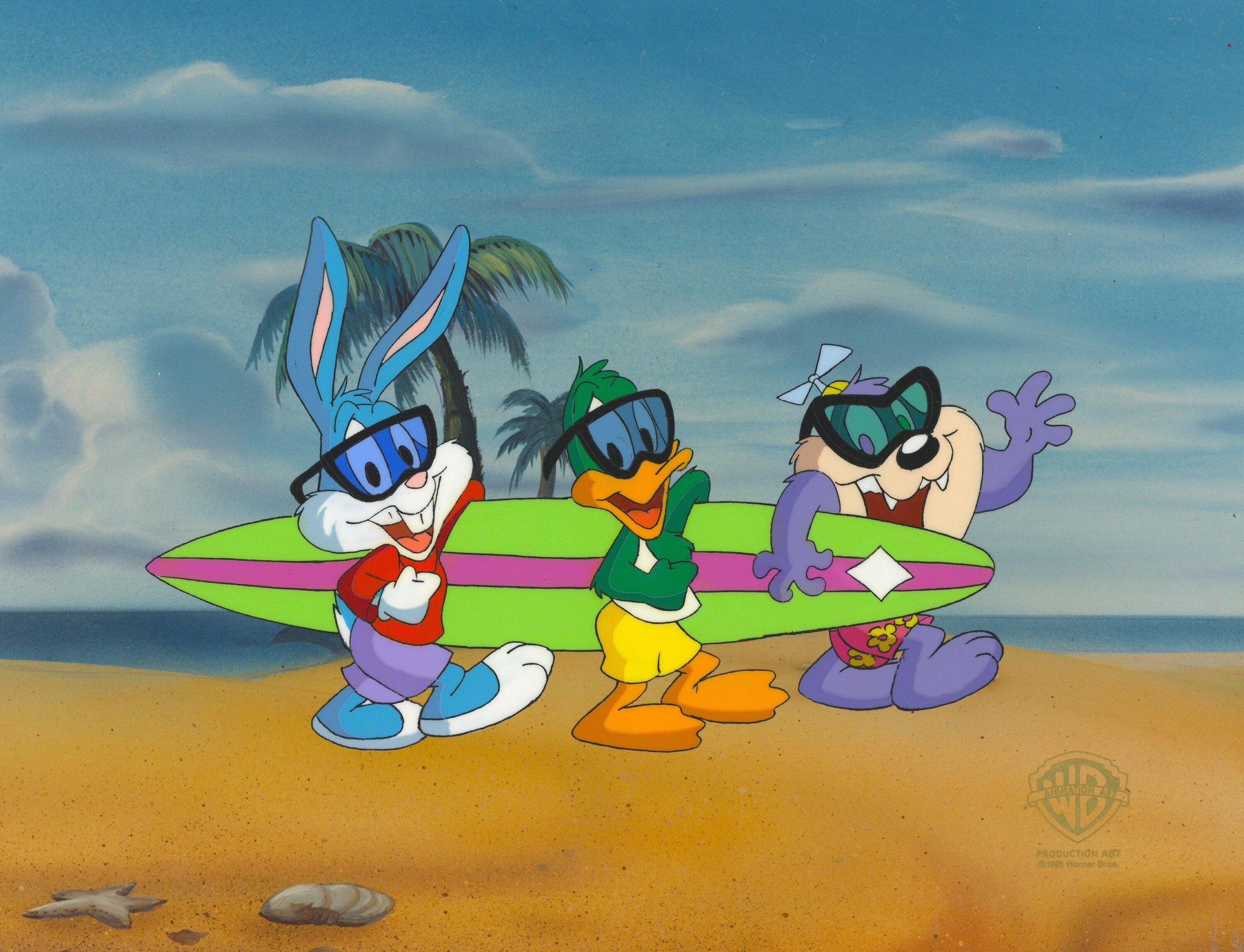 Tiny Toons Original Production Cel: Buster Bunny, Plucky Duck, and ...