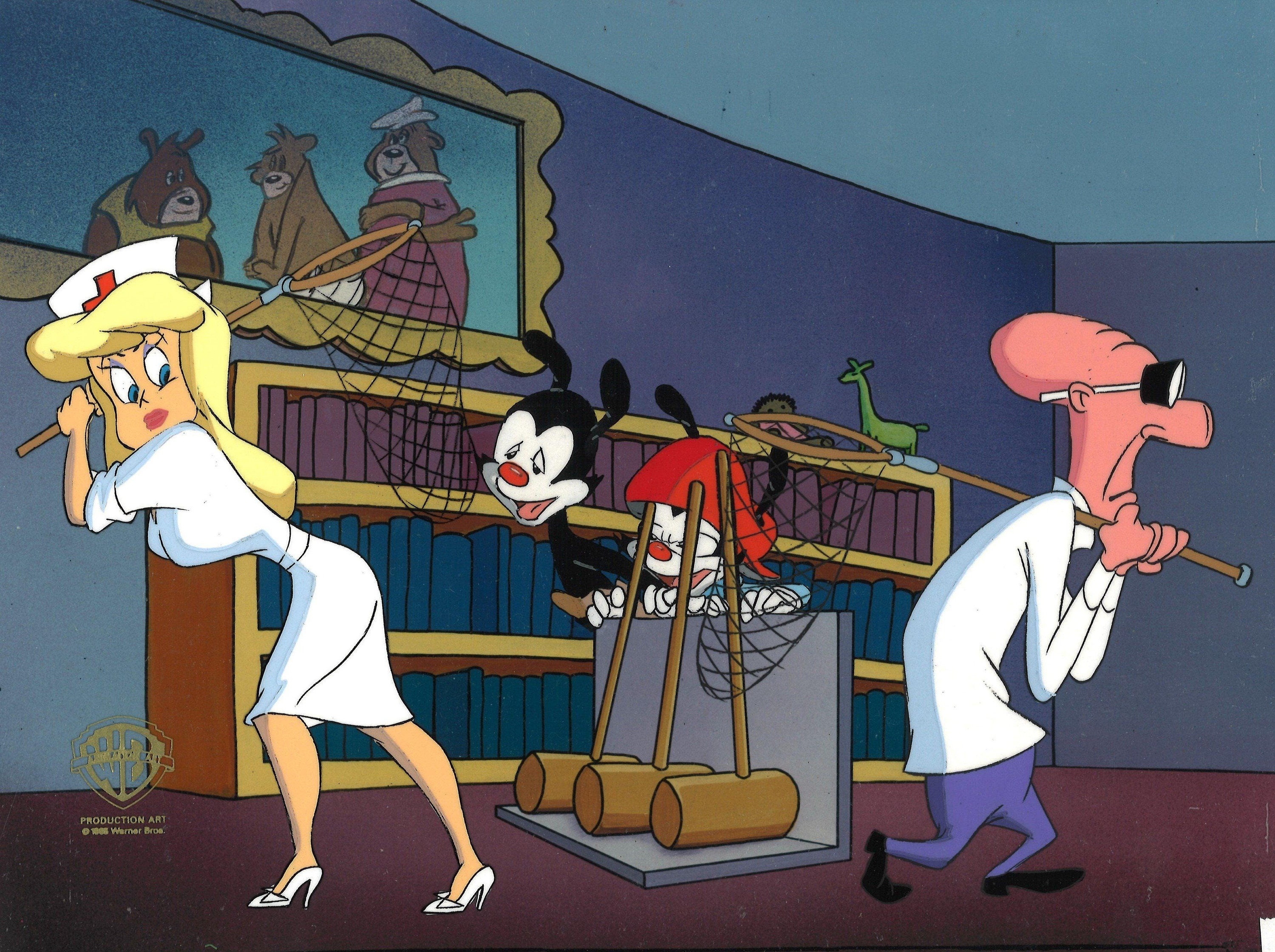 Animaniacs Original Production Cel: Nurse, Yakko, Wakko, and Dr ...