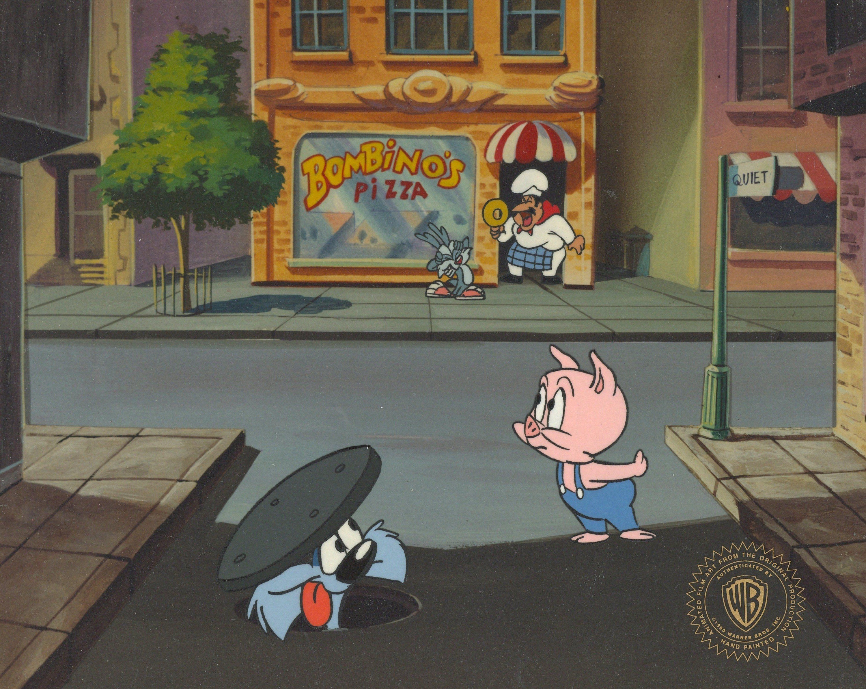 Tiny Toons Original Production Cel: Hamton J. Pig, Calamity, and ...