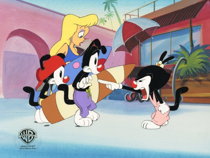 Animaniacs Original Production Cel With Matching Drawing: Yakko, Wakko ...