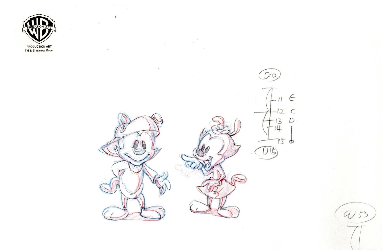 Animaniacs Original Production Drawing: Wakko and Dot - Etsy