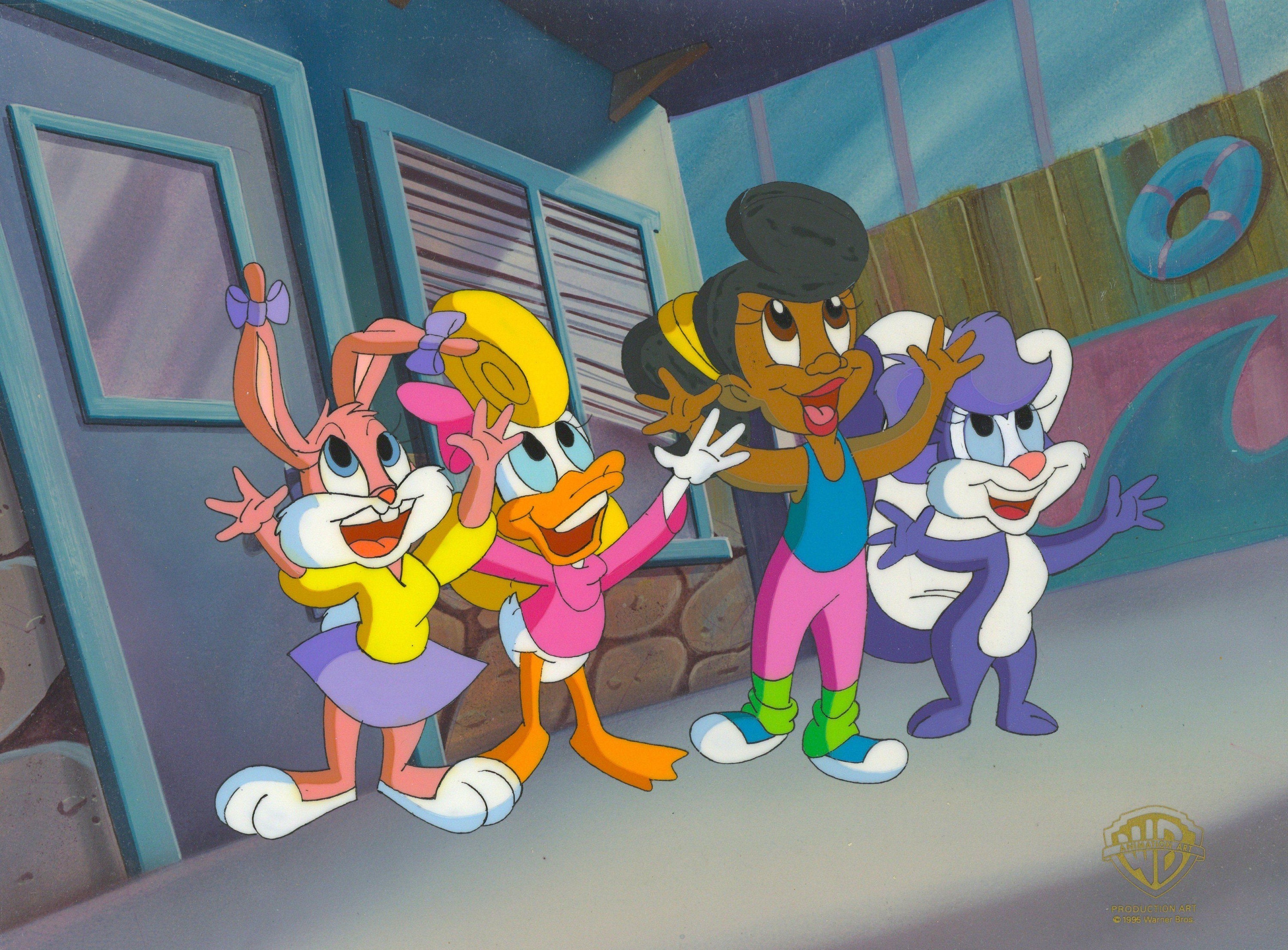 Tiny Toons Original Production Cel: Babs Bunny, Shirley the Loon, and ...