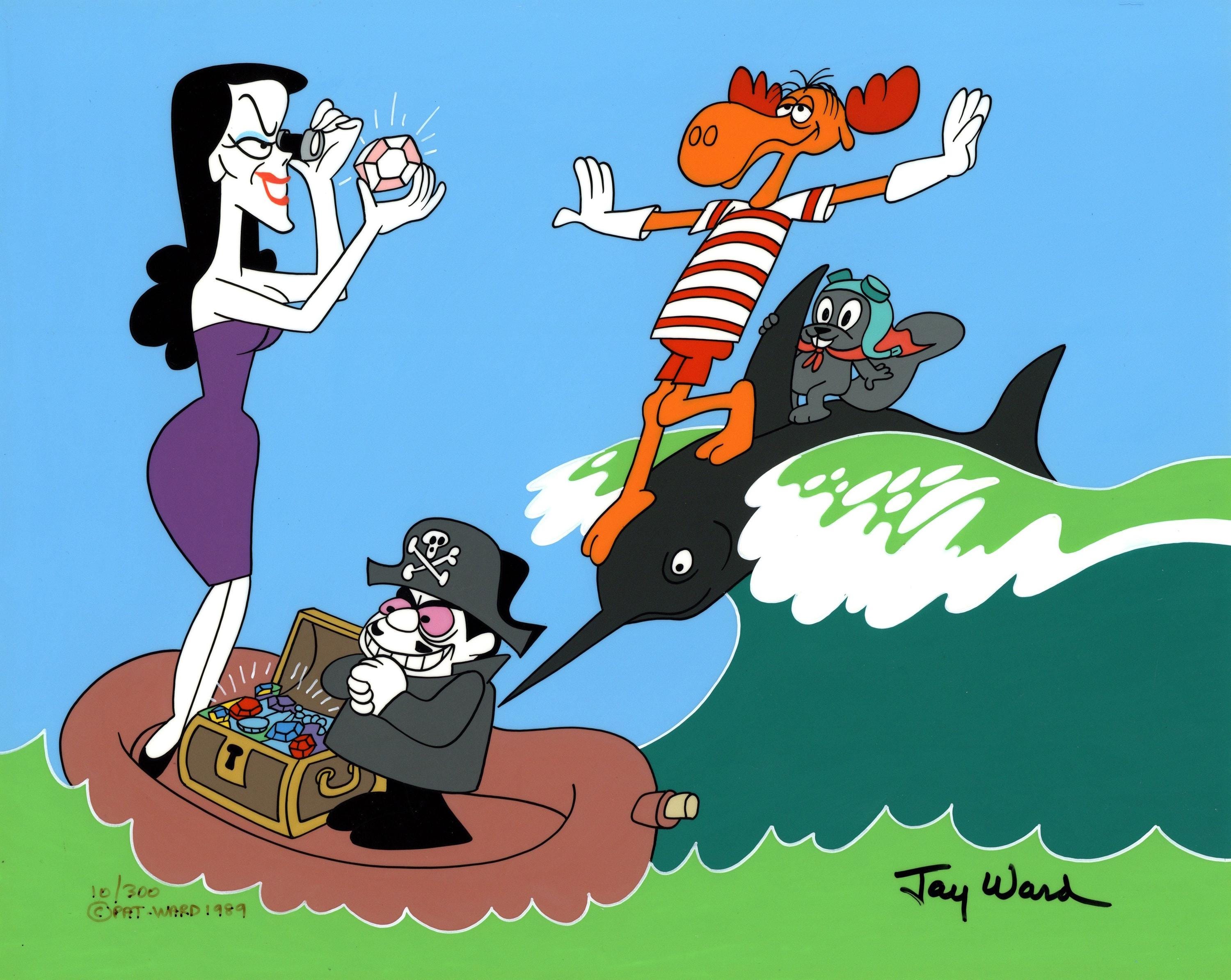 Rocky and Bullwinkle Limited Edition Cel Signed by Jay Ward: Rocky ...