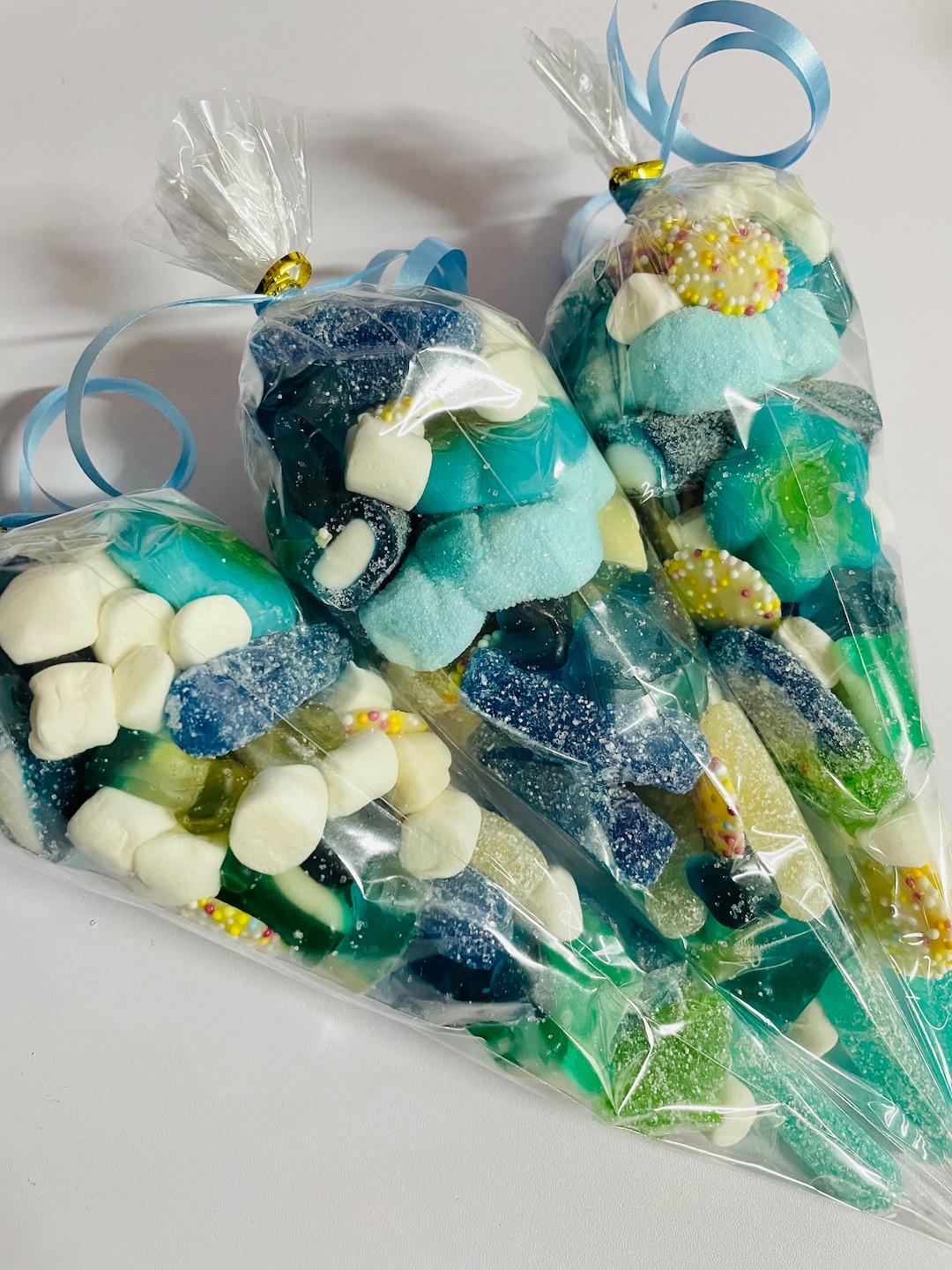 Blue Colour Themed Pick N Mix Gummy and Fizzy Sweet Cones- Party Bags ...