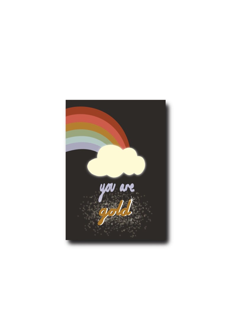 You Are Gold Colourful, Fun Illustrated Greetings Card - Etsy