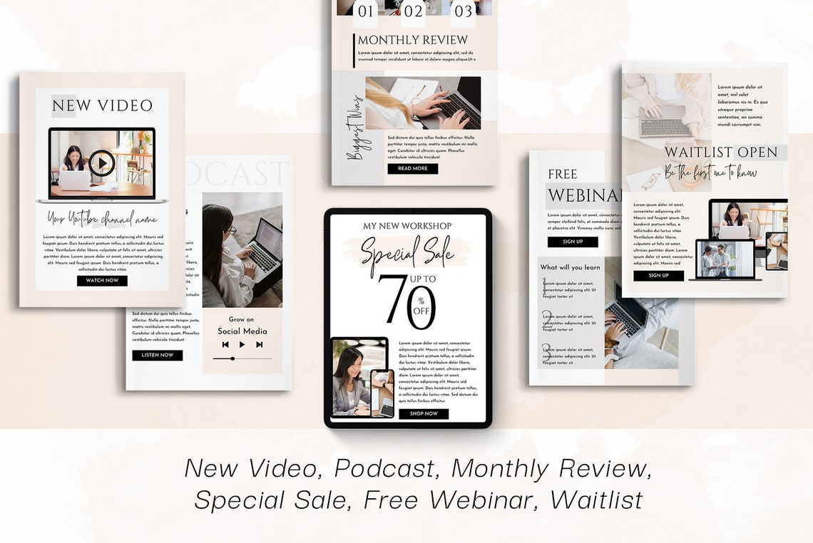 30 Email Marketing Canva Templates Editable Newsletter - Etsy