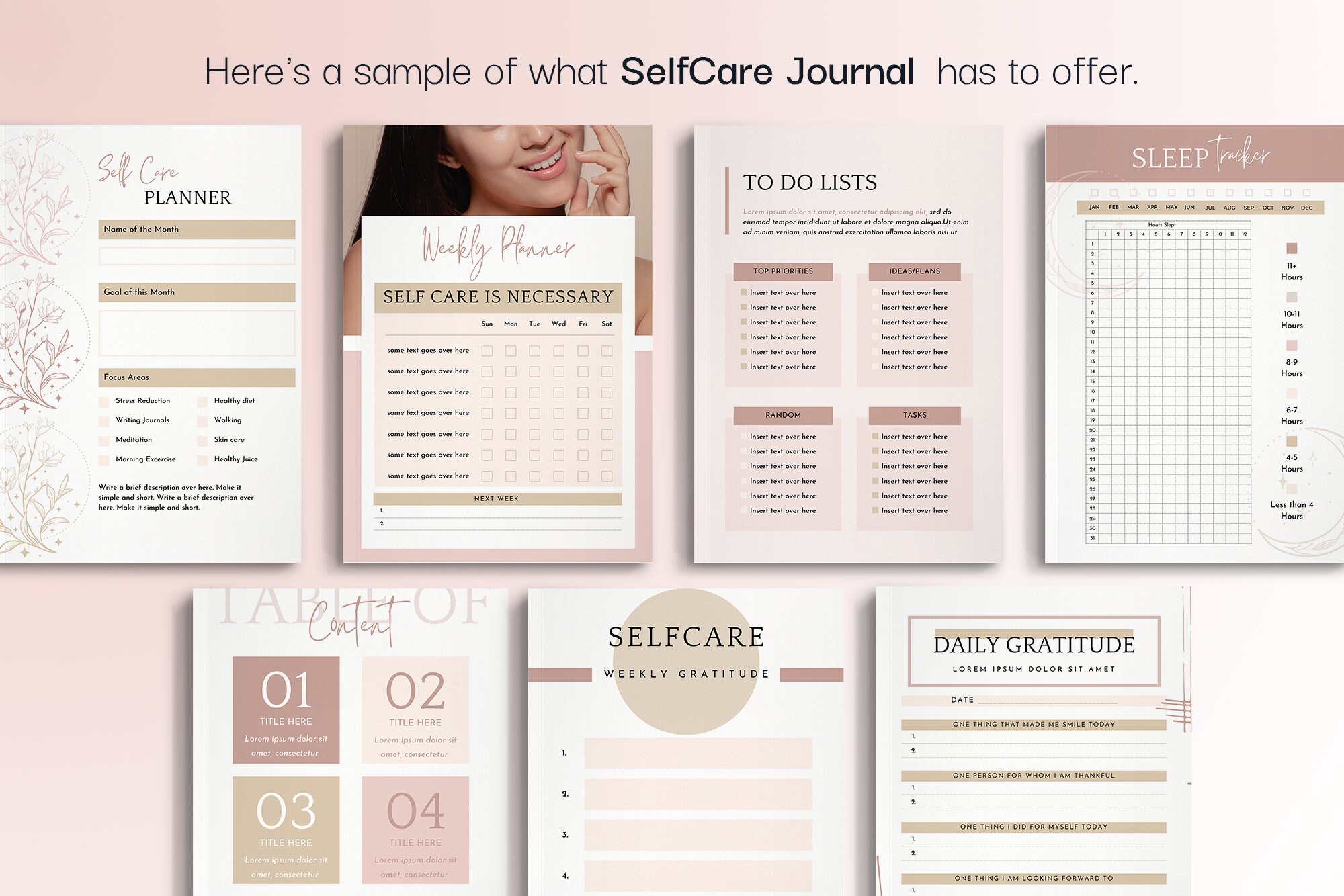 Self-care Journalcanva Templatescommercial Use Plannerself - Etsy