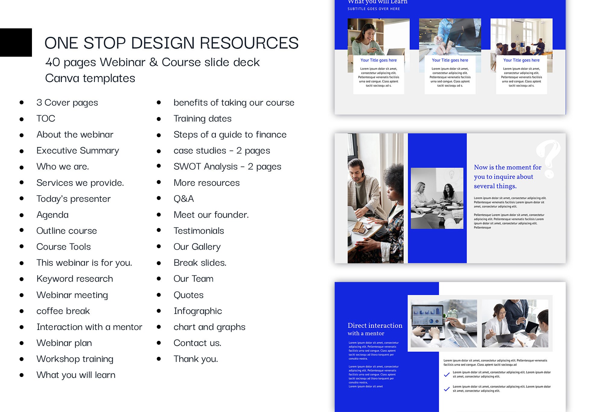 Fully Editable Webinar and Course Slide Deck Canva Template, Pitch Deck ...
