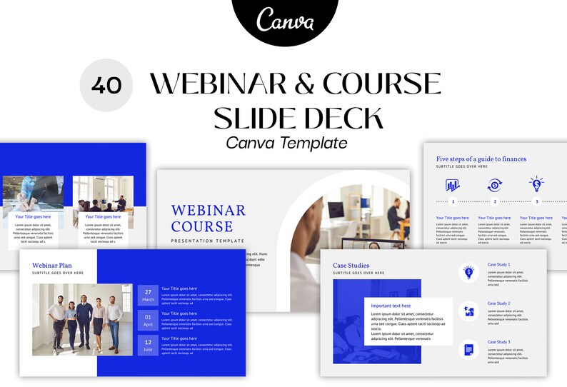 Fully Editable Webinar and Course Slide Deck Canva Template, Pitch Deck Template, Online Course ...
