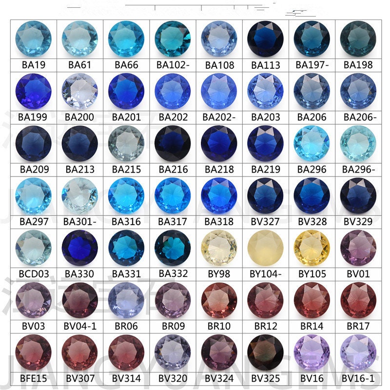 Round & Plain Flat Flat 6mm Artificial Gemstone Glass Color - Etsy