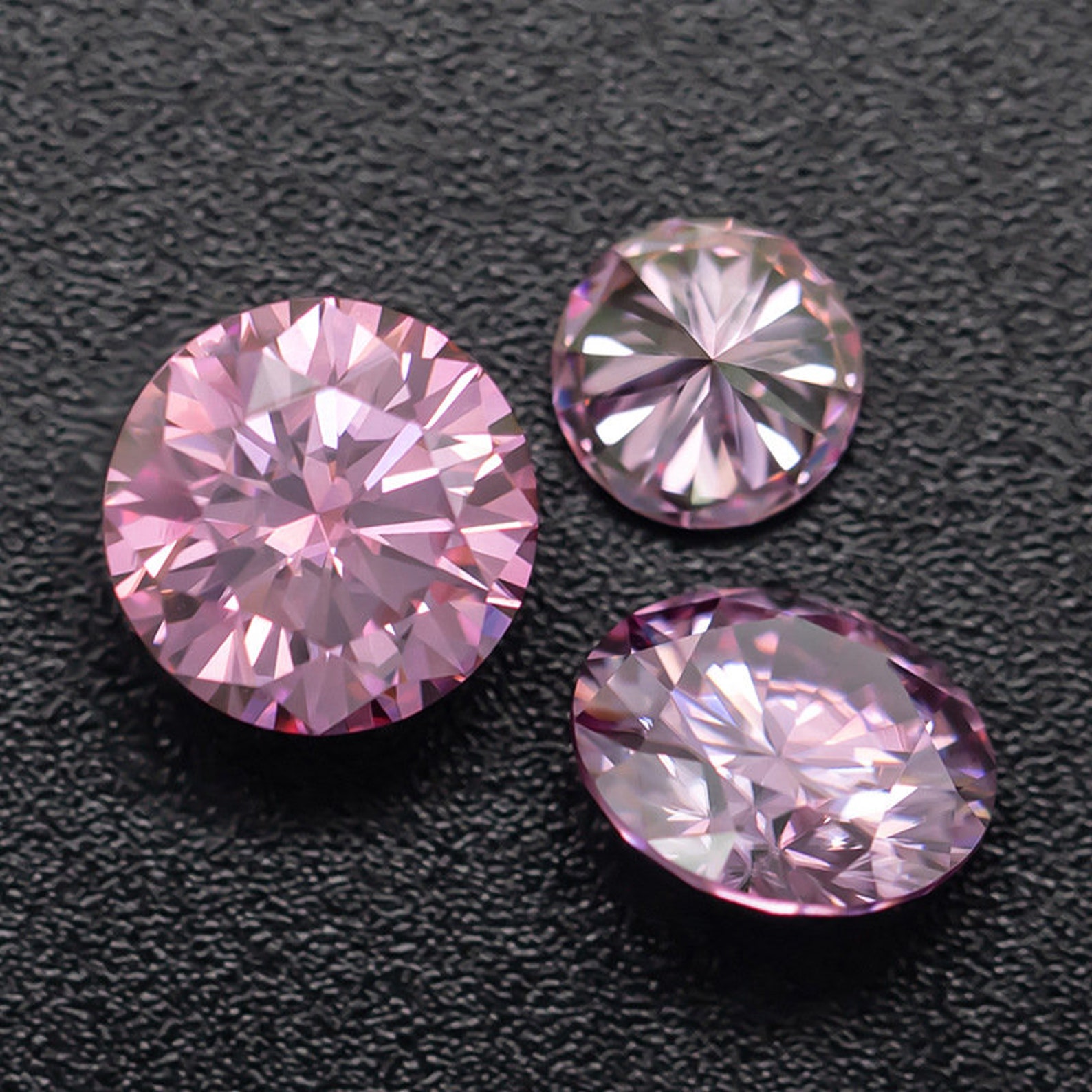 Pink Loose Moissanite Stone Round Excellent Cut VVS1 Loose - Etsy