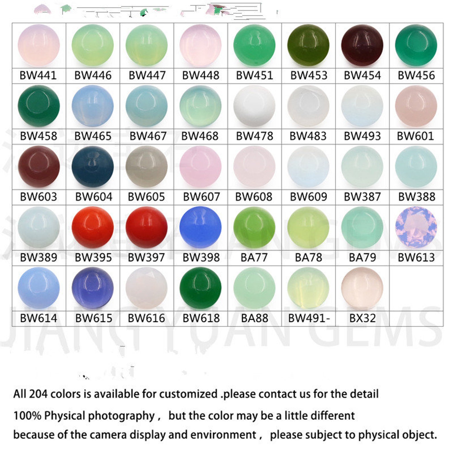 Round & Plain Flat Flat 6mm Artificial Gemstone Glass Color - Etsy