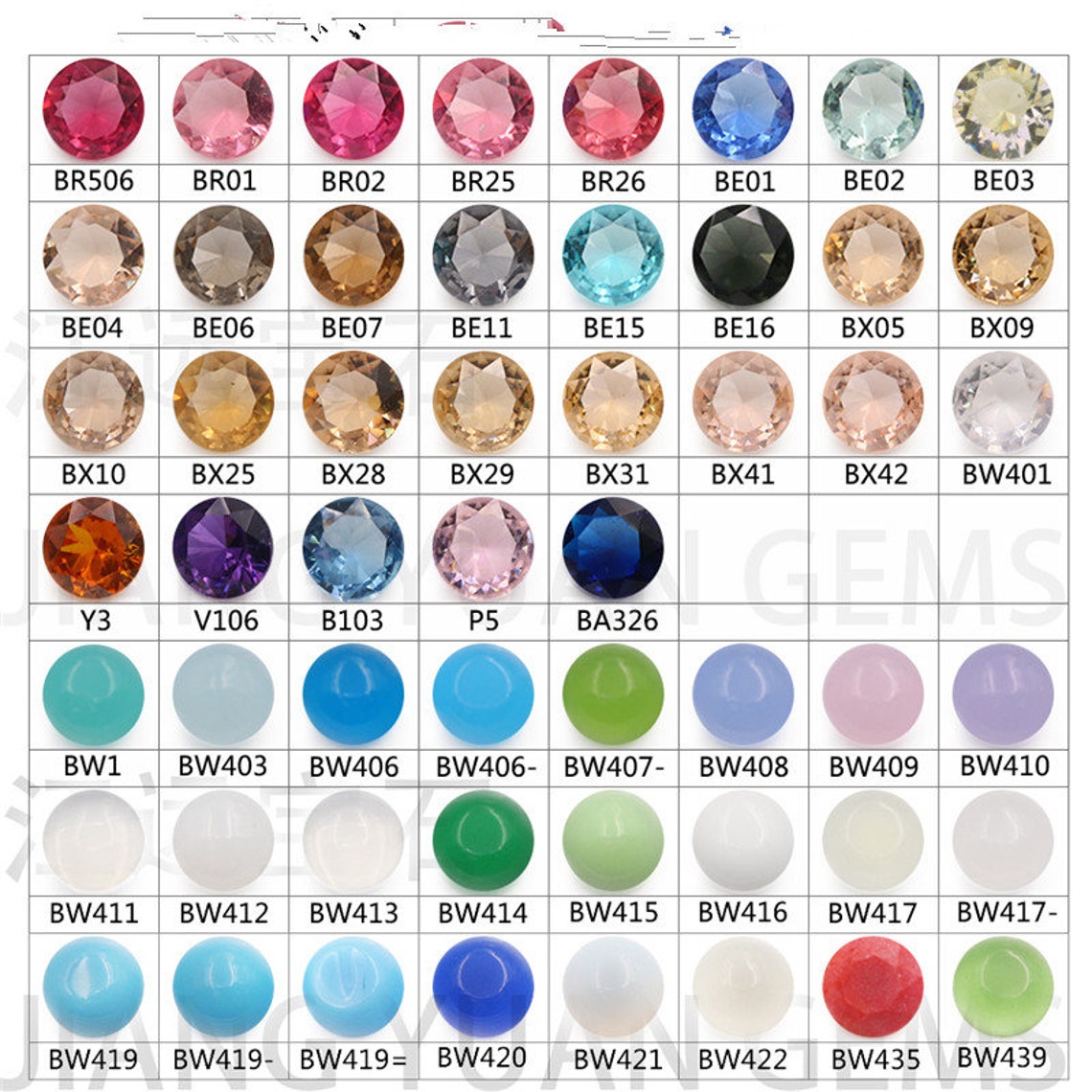 Round & Plain Flat Flat 6mm Artificial Gemstone Glass Color - Etsy