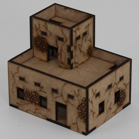 Laser Cut 15mm MDF Terrain: 15mm North Africa Tobruk House - Etsy