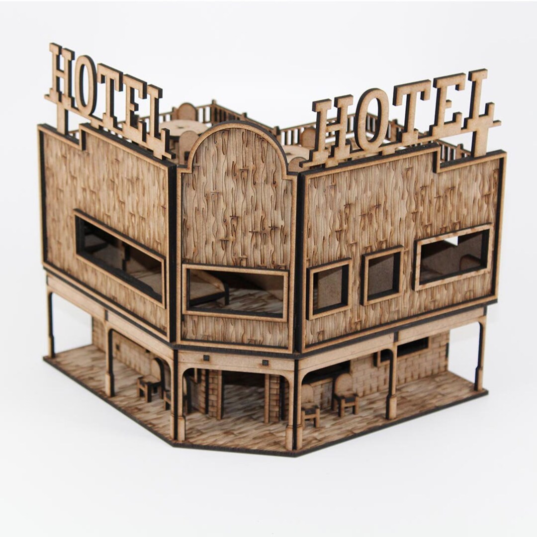 Laser Cut 28mm MDF Terrain: Wild West Boomtown - Hotel - Etsy