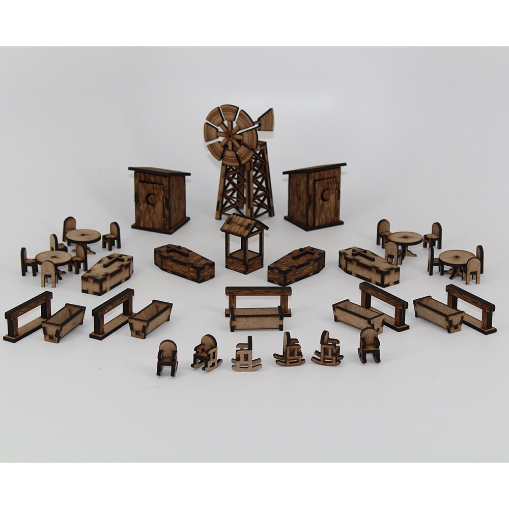 Laser Cut 28mm MDF Terrain: Wild West Boomtown - Western Accessories - Etsy