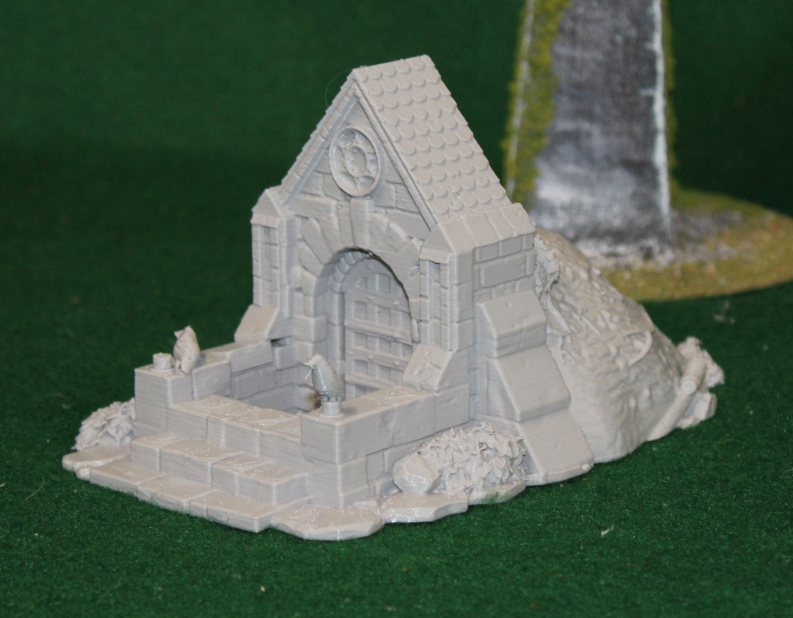 3D Printed 28mm Terrain: Crypt Entrance With Mound | Etsy