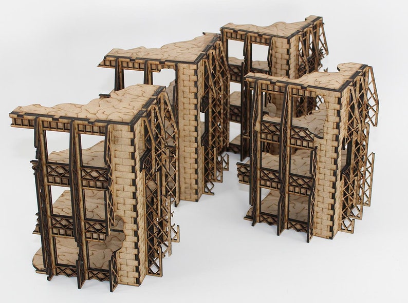 Laser Cut 28mm MDF Terrain: City Center Ruinscape Ares Industries HQ ...