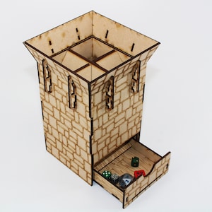 Laser Cut 28mm MDF Terrain: Dice Trays and Towers - Dice Tower - Etsy