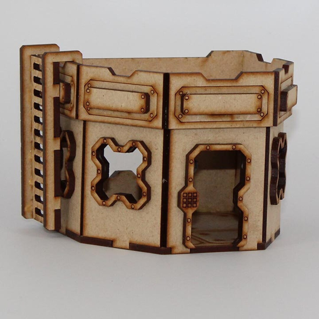 Laser Cut 28mm MDF Terrain: Sector 38 - 4" Hex Single Story Blockhouse ...