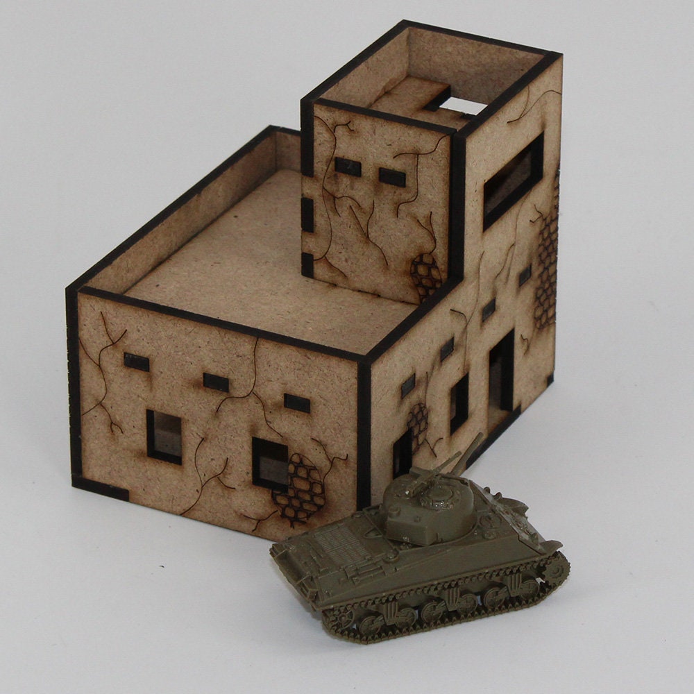 Laser Cut 15mm MDF Terrain: 15mm North Africa - Tobruk, House of Al ...