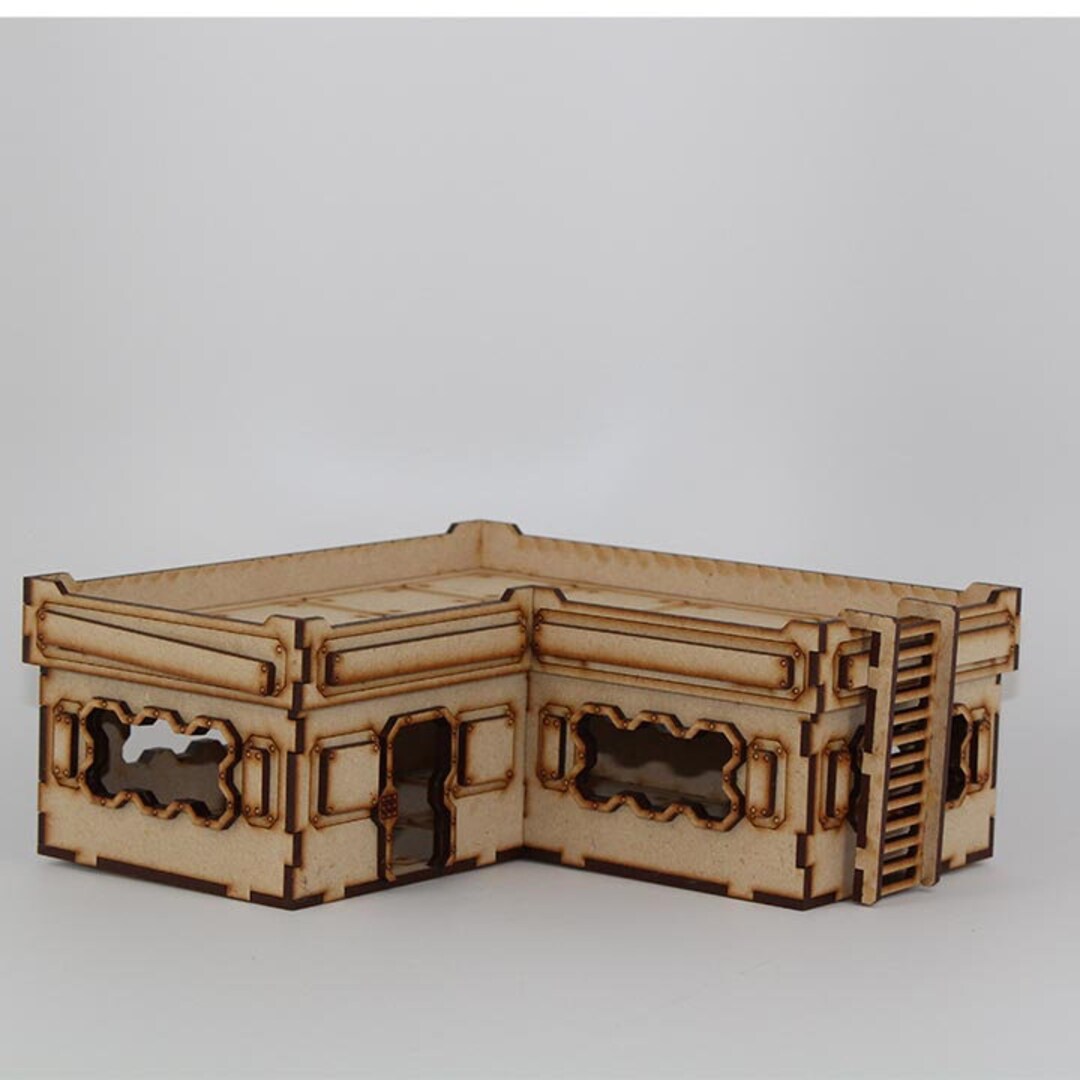 Laser Cut 28mm MDF Terrain: Sector 38 - 8" L-shaped Single Story ...