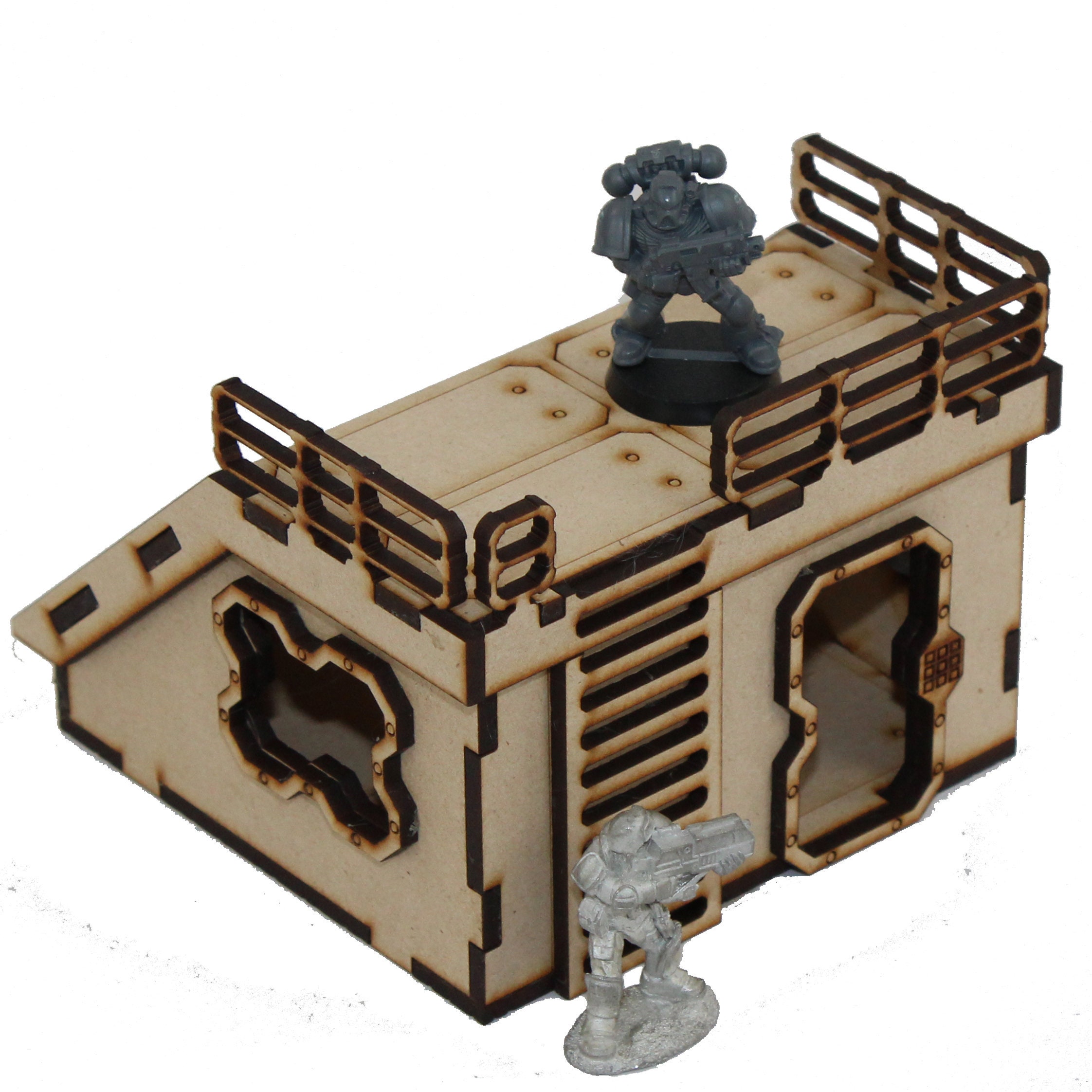 Laser Cut 28mm MDF Terrain: Sector 38 - 4" X 4" Slantback Hab Housing ...