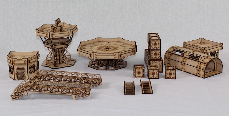 Laser Cut 28mm MDF Terrain: Sector 38 - Frontier Port Bundle - Etsy