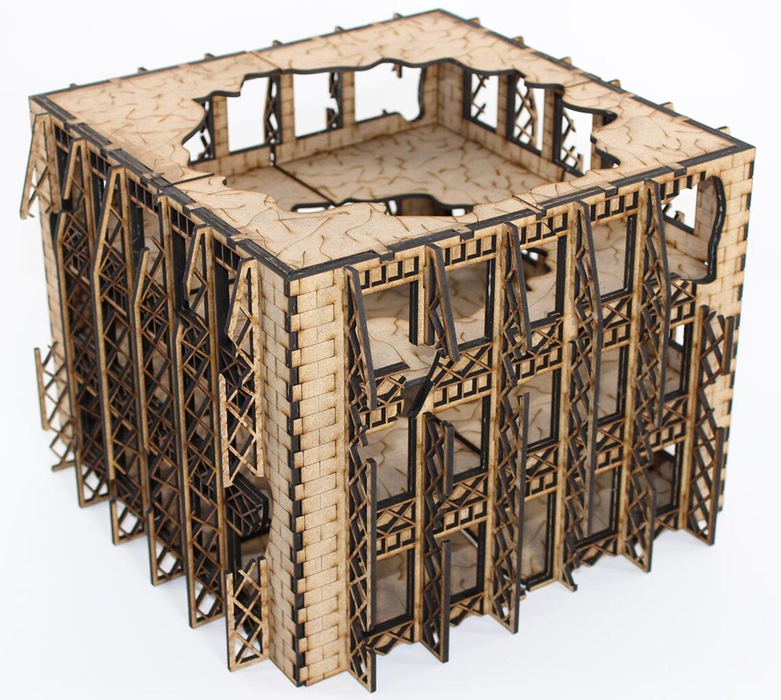 Laser Cut 28mm MDF Terrain: City Center Ruinscape Ares Industries HQ ...