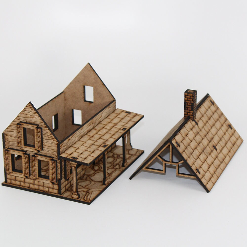 Laser Cut 28mm MDF Terrain: Colonial Village - Gemma, the Gentry's Home ...