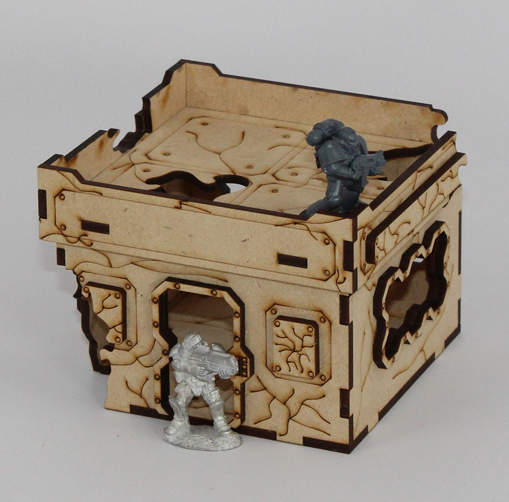 Laser Cut 28mm MDF Terrain: Sector 38 4 X 4 Ruined Blockhouse - Etsy
