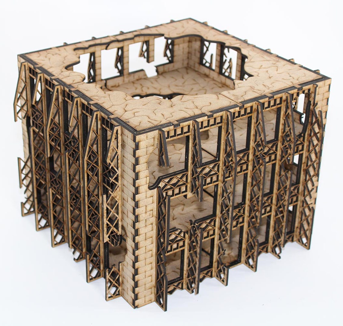 Laser Cut 28mm MDF Terrain: City Center Ruinscape Ares Industries HQ ...