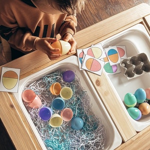 Easter Egg Cards, Sensory Bin, Spring, Matching, Toddler Activity ...