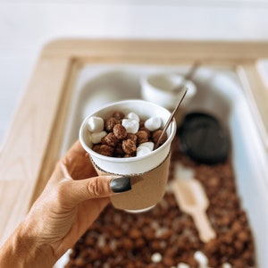 Hot Cocoa Sensory Bin Cards for Toddlers, Winter Activity, Chocolate ...