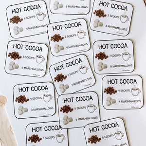 Hot Cocoa Sensory Bin Cards for Toddlers, Winter Activity, Chocolate ...