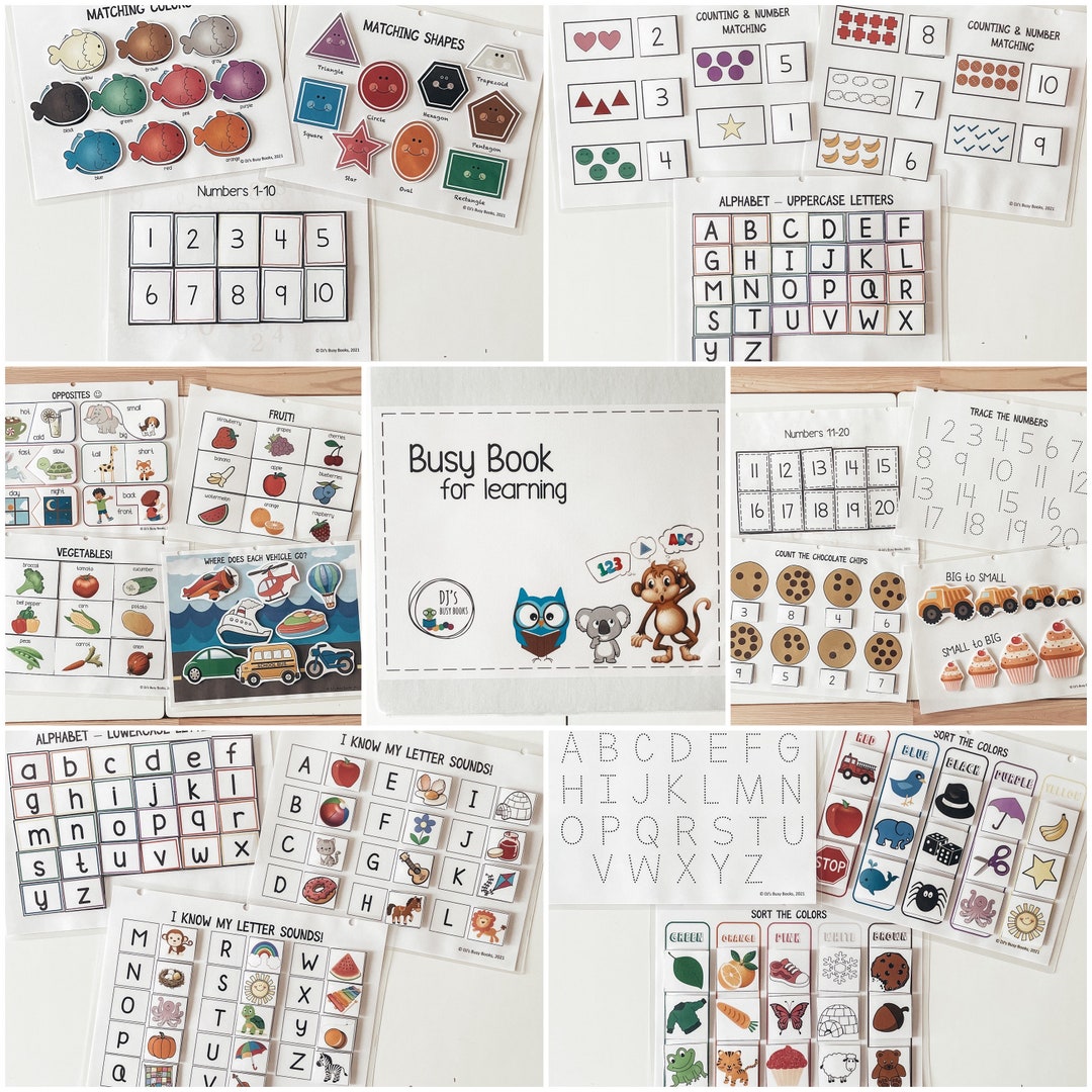 Big Busy Book for Toddlers, Busy Learning, Learning Activity for Kids ...