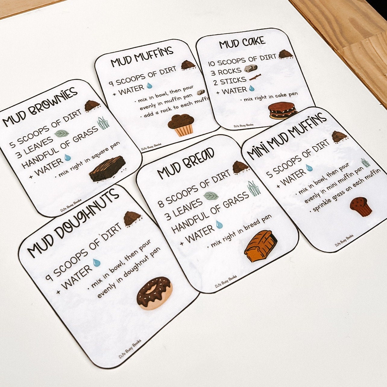 MUD KITCHEN CARDS Mud Pie Recipe Cards Learning Math - Etsy