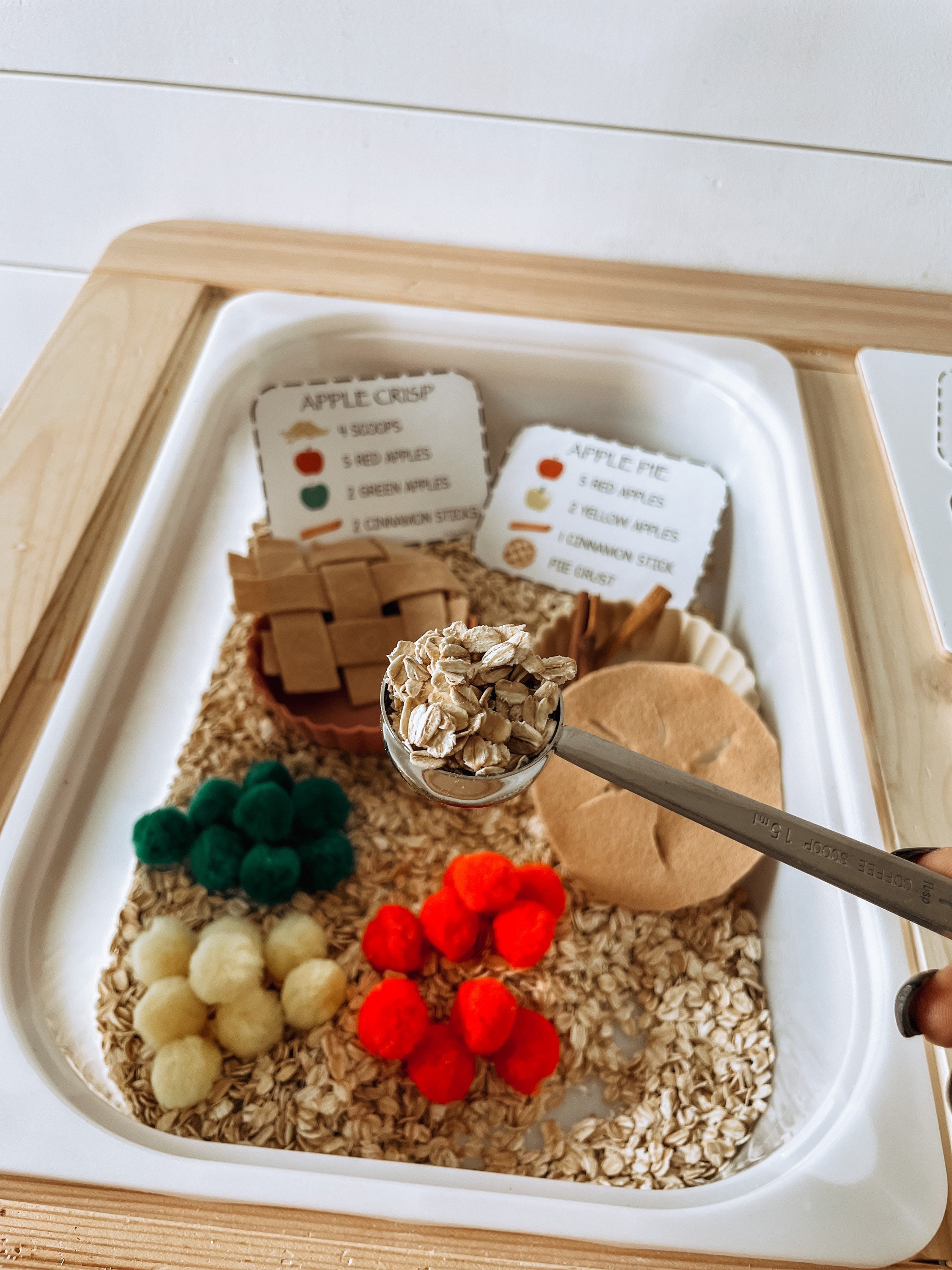 Apple Pie & Apple Crisp Sensory Bin Cards for Toddlers, Fall Activity ...