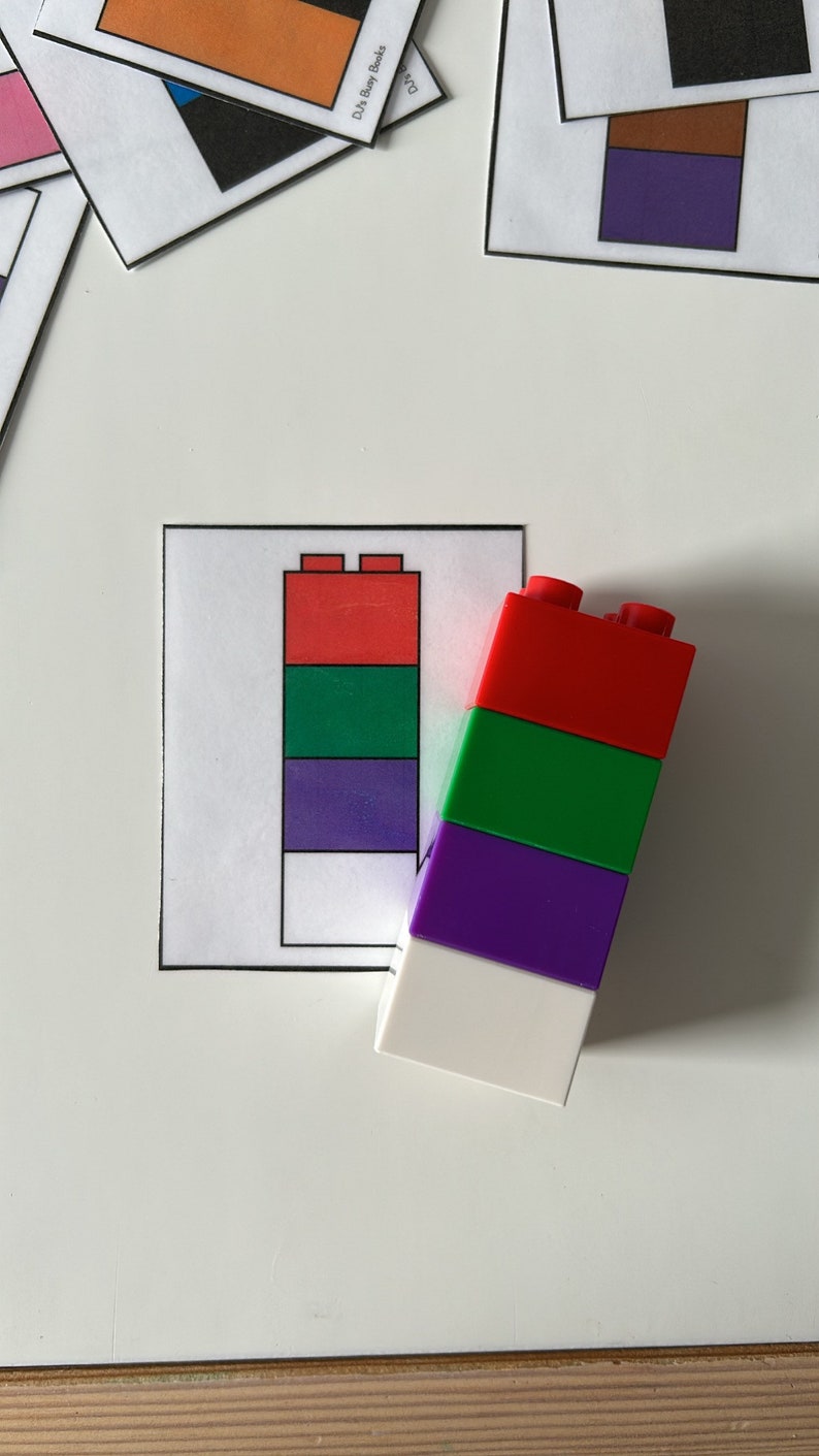 Building Blocks Cards for Sensory Bin, Toddler Activity, Building ...