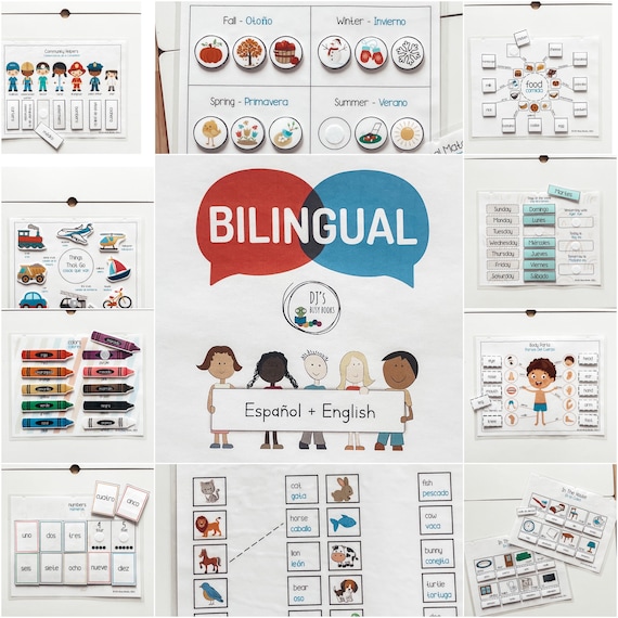 Bilingual Busy Book Spanish Workbook Learning English for - Etsy