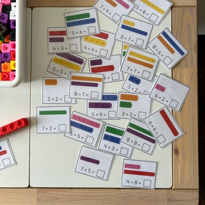 Snap Cubes Math Addition Cards, Adding, Numbers, Comparing, Toddler ...