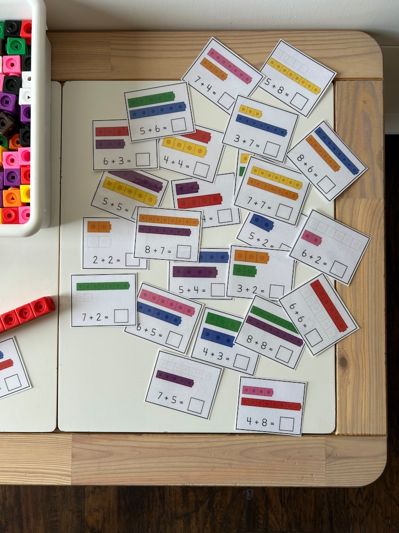 Snap Cubes Math Addition Cards Adding Numbers Comparing - Etsy